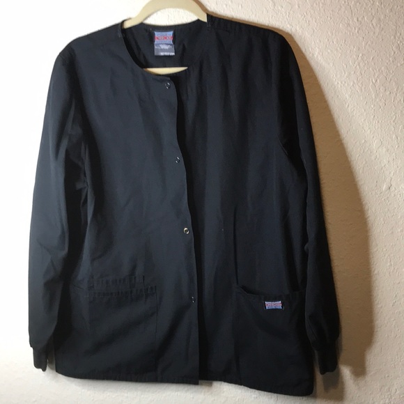 Cherokee | Tops | Cherokee Workwear Long Sleeve Snap Front Scrub Jacket ...